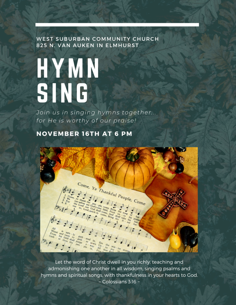HYMN SING! | West Suburban Community Church in Elmhurst, IL